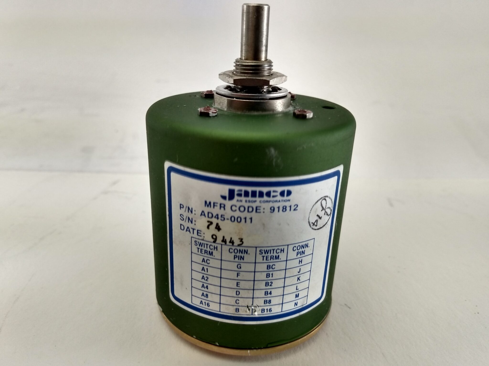 Janco Switch PN AD45-0011 – Flight Simulator Components