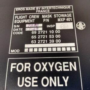 Flight Crew Mask Stowage Box PN MXP401 – Flight Simulator Components