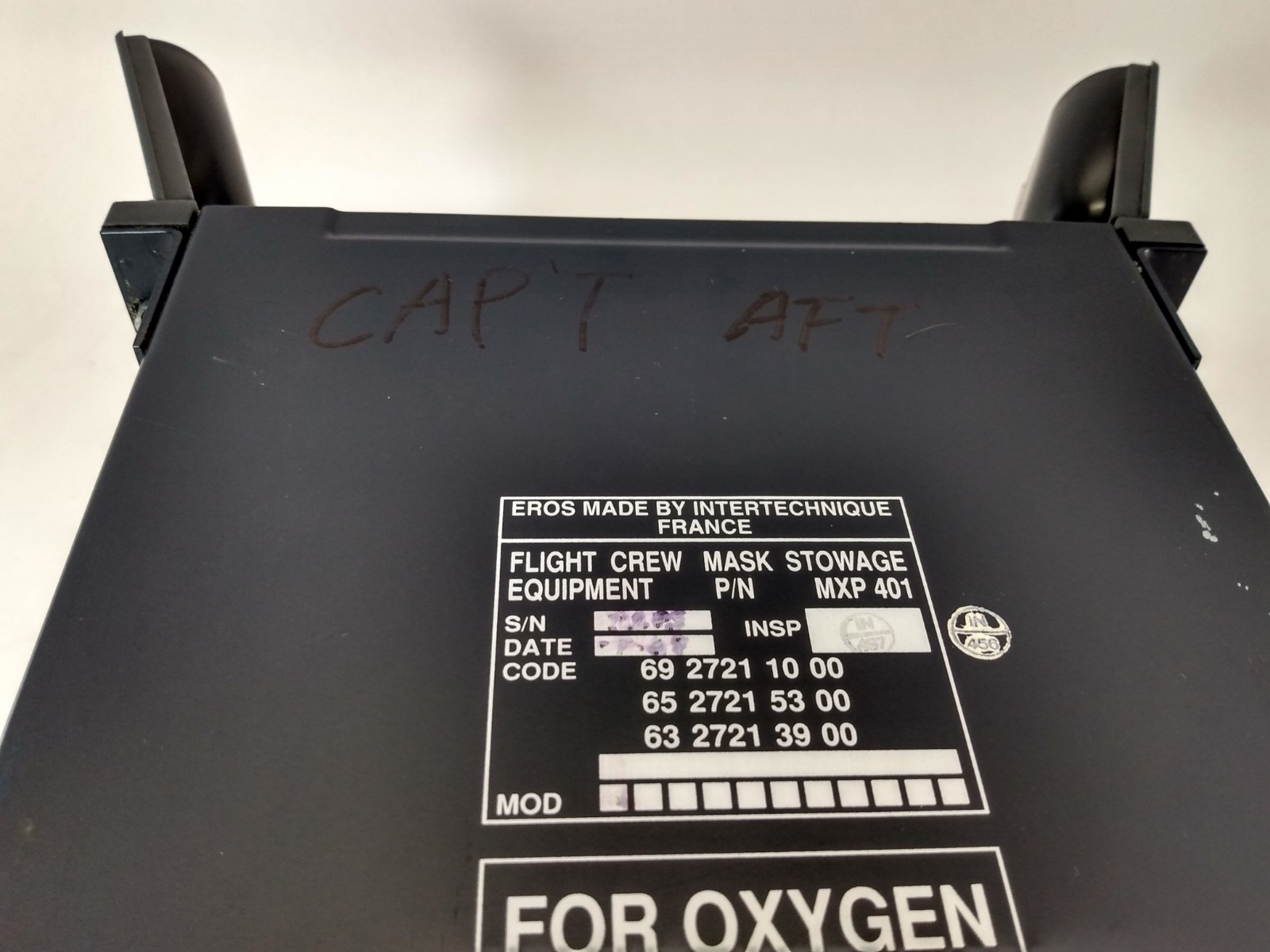 Flight Crew Mask Stowage Box PN MXP401 – Flight Simulator Components